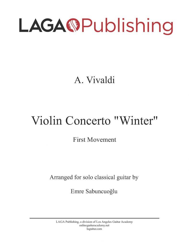 Four Seasons, Winter by Vivaldi - Classical Guitar Sheet Music