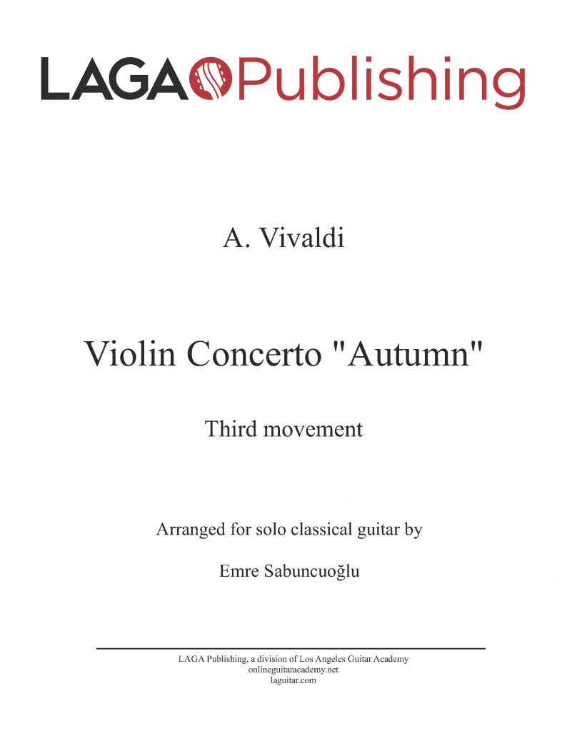 The Four Seasons, Autumn, Third mvt, by A. Vivaldi for classical guitar ...