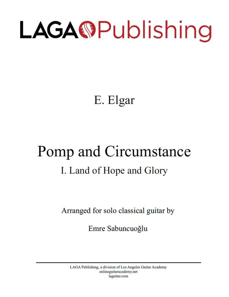 Pomp and Circumstance (Op.39 No.1) by E. Elgar for classical guitar ...