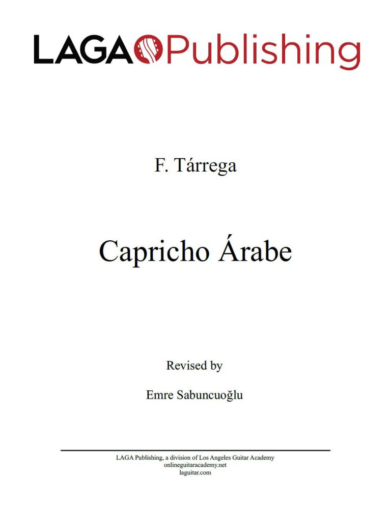 Capricho Arabe by F. Tarrega for classical guitar - Online Guitar ...